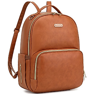 Beaulyn Leather Diaper Bag Backpack with Changing Pad - 14 Pockets Large Capacity Waterproof Baby Bag Backpack for Mom Dad, Perfect Baby Shower Gifts