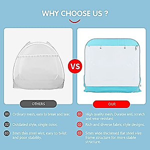 Porayhut Portable Baby Crib Net Safety Mesh Tent,Pop up Infant Mosquito Net, See Through Canopy Netting Cover for Baby&Toddler to Keep Baby from Climbing Out.
