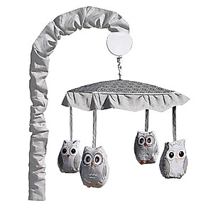 BabyFad Owl Grey White Nursery 9 Piece Baby Crib Bedding Set 100% Cotton