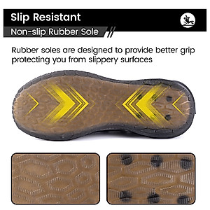 DINGGU Steel Toe Shoes for Men Lightweight Safety Indestructible Work Shoes Comfortable Breathable Non-Slip Slip on Composite Toe Sneakers for Industrial Construction Black 12