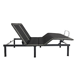 Bridgevine Home Split Flex Head Adjustable Bed Base Frame, Individual Head Incline on Either Side, Wireless Remote and Voice-Activated Controls, Queen Size