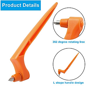 Moicstiy Craft Cutting Tools Pen, Craft Cutting Knives with 3 different 360 Degree Rotating Blades Stainless Steel Cutter Pen for Stencils Scrapbooks DIY Crafts (Orange)