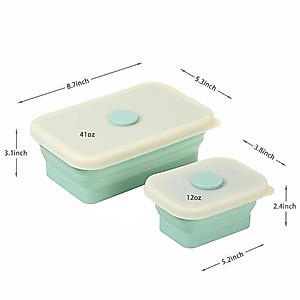 Josoft Collapsible Bowls with Lids 41oz Food-grade Silicone Bowl Free BPA,Folding Mixing Bowls Camping kitchen Essentials,Large and Smalls Nested to Save Space