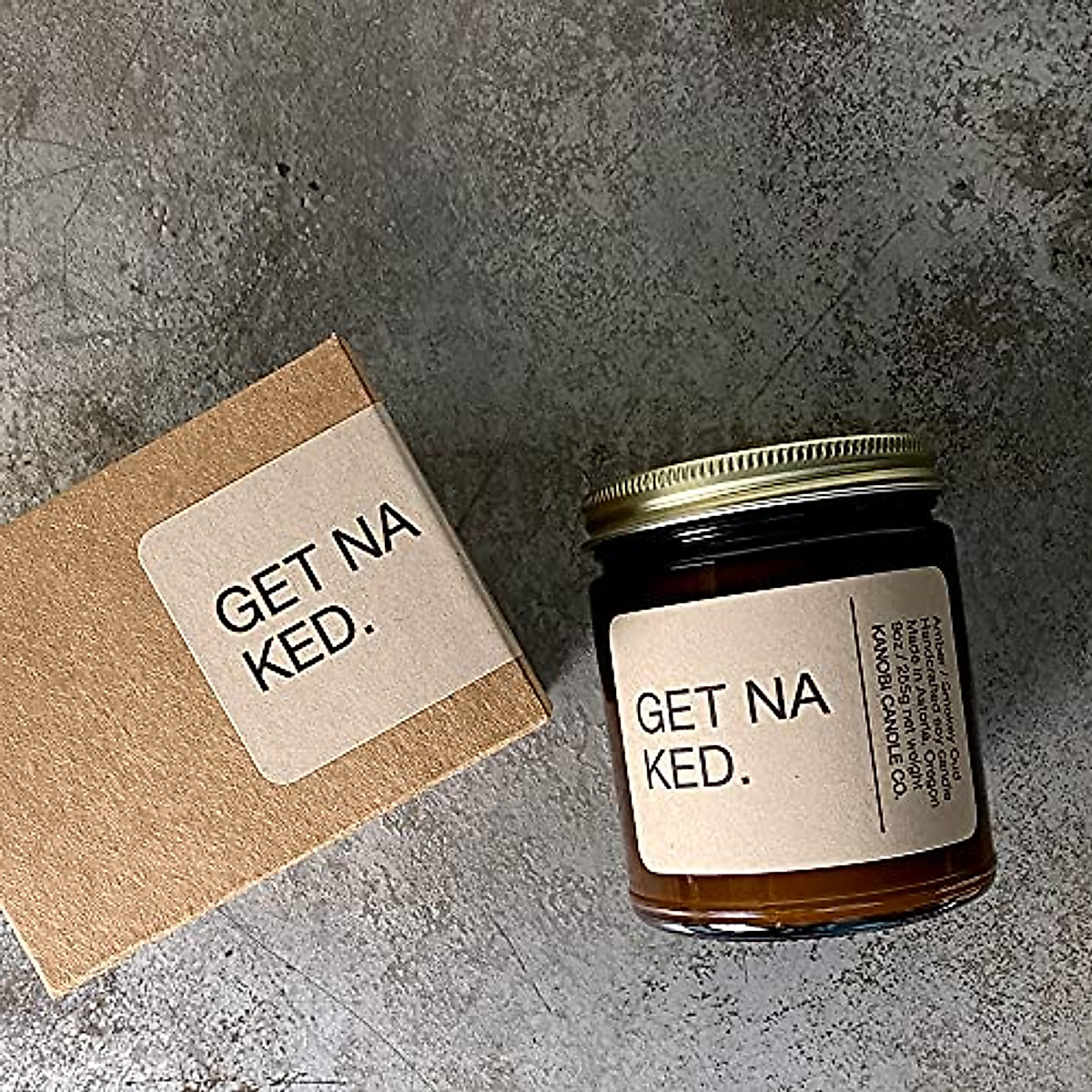 Kanobi Candle Co. Scented Soy Candle: 100% All Natural Soy Wax, Phthalate-Free Premium Fragrance, Lead-Free and Zinc-Free Cotton Wick, Long-Lasting, Clean Burn. (Get Naked)