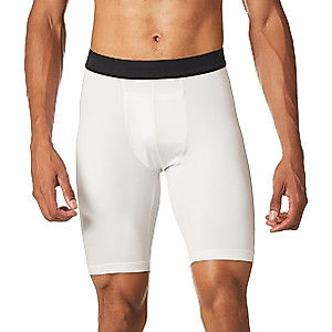 Hanes Men's Sport Performance Compression Short, True White/Ebony, Medium