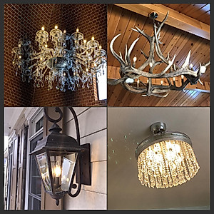 CRLight 2W Dimmable 25W Equivalent LED Candelabra Bulb 2700K Warm White 250LM, E12 Chandelier LED Candle Bulbs, C35 Clear Glass Flame Shape Bent Tip, 6 Pack