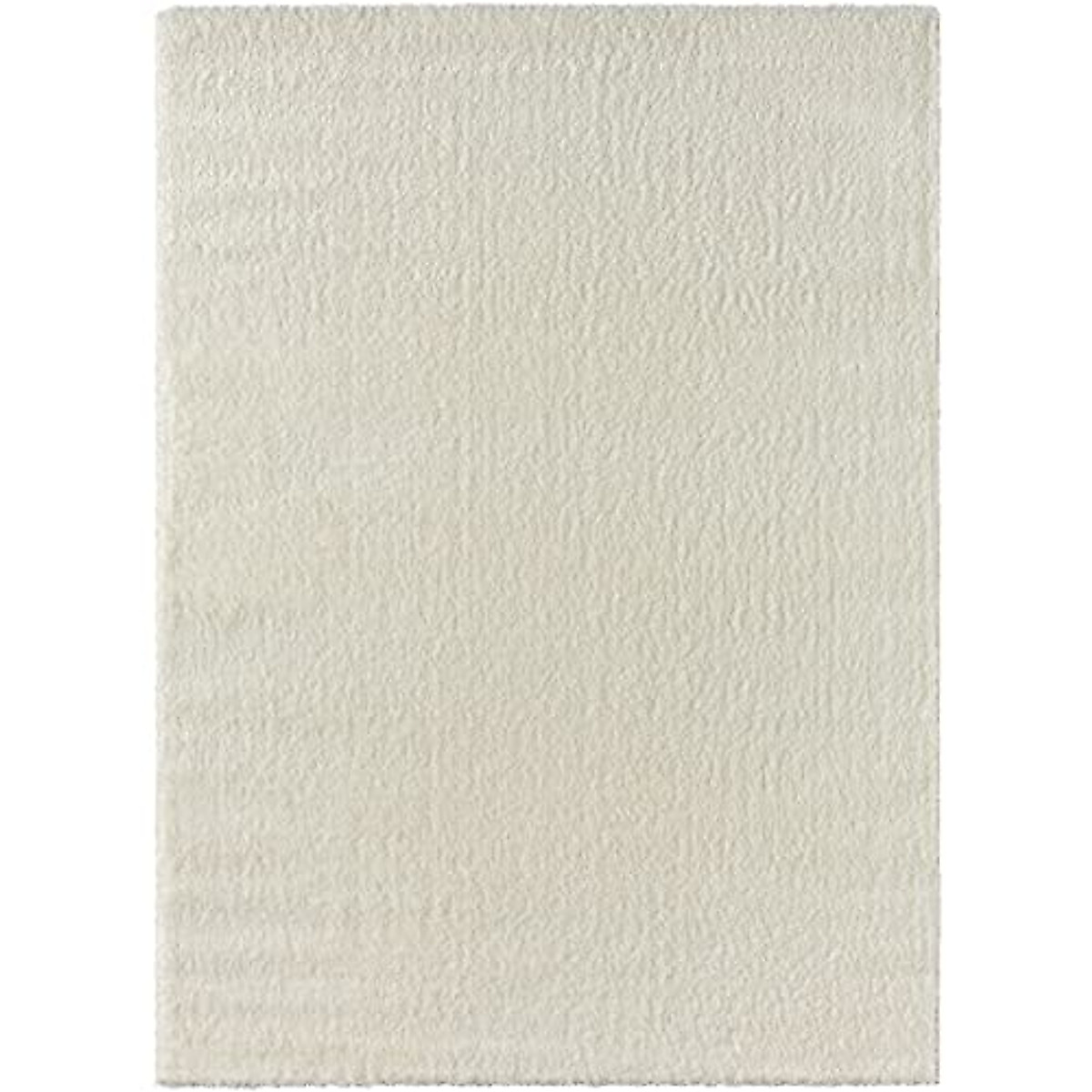 LUXE WEAVERS Fluffy Shag White 6x9 Area Rug