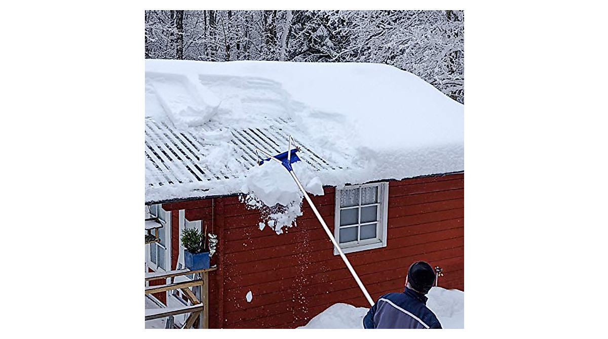 GYMAX Snow Roof Rake, 21FT Aluminum Roof Rake with Extendable Handle ...
