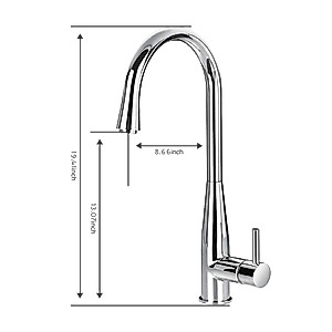 Kitchen Faucet Modern Single Handle High-arch Gooseneck Lead-free Solid Brass Sink Faucets
