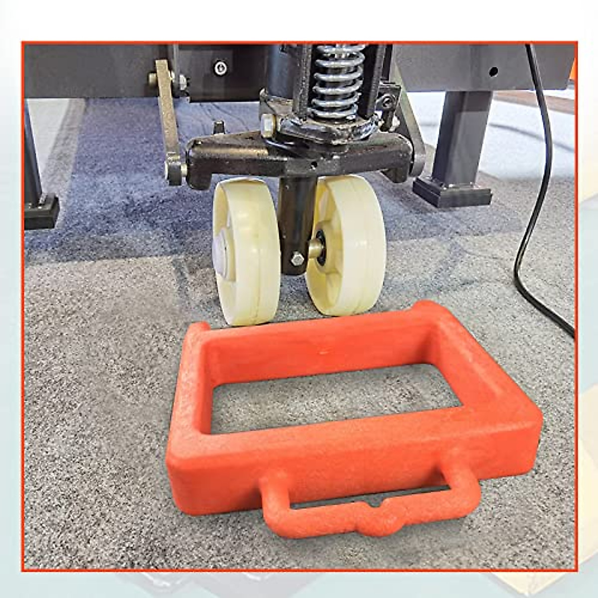 ROBLOCK Pallet Jack Chock Heavy Duty Wheel Chock, Pallet Jack Stopper for Truck 14.2" Length x 11.2" Width x 2" Height (1 Pack, Orange)