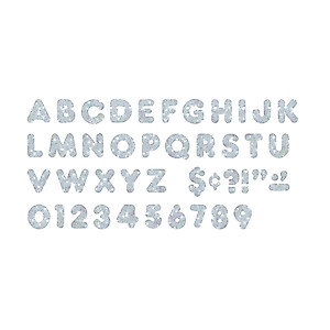 TREND enterprises, Inc. Silver Sparkle 2" Casual UC Ready Letters