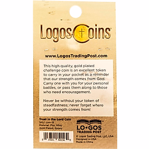 Love of Jesus Coin, Bulk Pack of 3, Trust in The Lord Man of God Bible Verse Faith Token, Gold Rimmed Religious Challenge Coin, Proverbs 3:5-6, God Gifts for Men