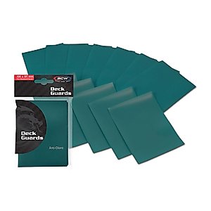 BCW Deck Guard - Double Matte Teal Card Sleeves | Acid-Free, Archival-Safe, No PVC | Anti-Glare Matte Finish | Fits Standard 2½" x 3½" Game Cards | Durable Deck Protector Sleeves | 100 Ct