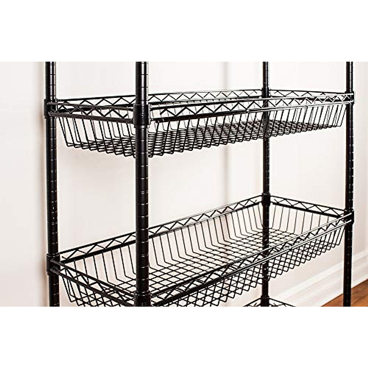 Omega 14" Deep x 24" Wide x 63" High 6 Tier Stationary Black Basket Unit