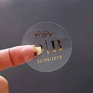 Wedding Favor Stickers Real Gold Foil Favors Bridal Party Decor Personalized Wedding Stickers Custom Gold Wedding Labels Wedding Party