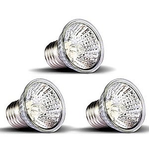 OMAYKEY 3-Pack 75W UVA + UVB Full Spectrum Sun Lamp Sunbathe Heat Lamp/Bulb/Light for Lizard Reptiles and Amphibians