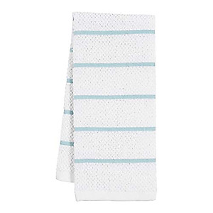 KAF Home Ayesha Curry Mixed Utility Kitchen Towel Set | Set of 6 Mixed Terry Kitchen Towels | Absorbent Kitchen Towels Perfect for Spills, Drying Dishes, Cooking, and Any Household Mess - Aqua