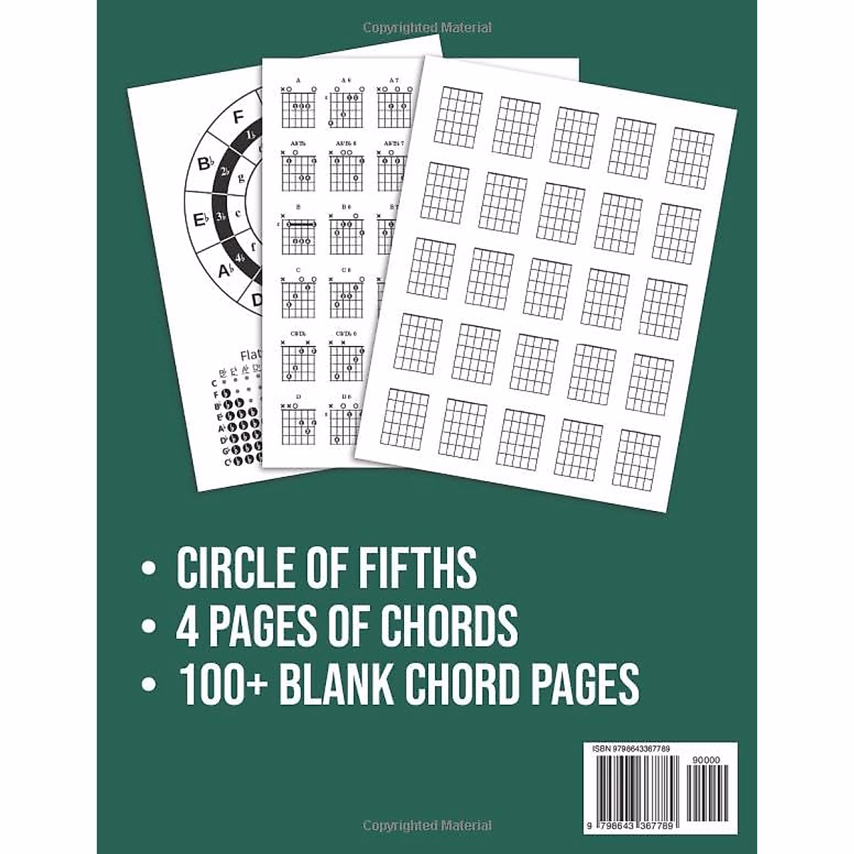 Guitar Chord Diagrams Notebook: 100+ Blank Guitar Chord Writing Paper with Chord Fingering Chart Cheat Sheets and Circle of Fifths