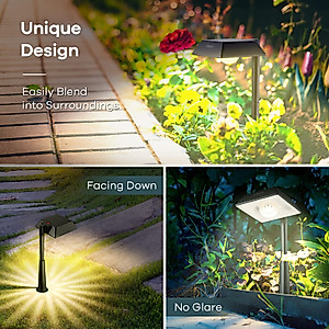 Linkind Solar Pathway Lights, Bright Solar Lights Outdoor IP65 Waterproof, 200lm Bright Solar Path Lights for Garden Walkway Driveway Sidewalk Yard, Warm White, 8 Pack
