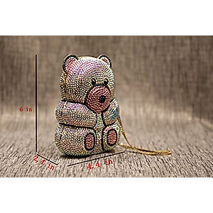 DJBM Women Panda Rhinestone Clutch Evening Bag Crystal Clutch Purses Diamond Clutch for Women Evening Party, Black