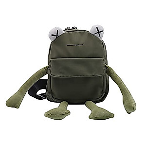 Funny Cartoon 3D Frog Sling Bag Crossbody Backpack Shoulder Chest Bag Daypack for Women Men Travel Outdoor Hiking
