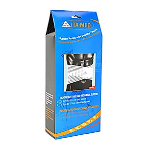 ITA-MED Breathable Elastic Back & Abdominal Support Brace – Unisex, 8” Wide, White, Large