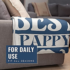 InnoBeta Pappy Gifts, Gifts for Grandpa, Throw Blanket for Grandfather, Presents from Granddaughters Grandsons for Christmas, Birthday, Father's Day - 50" x 65" Best Pappy Ever
