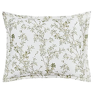 Laura Ashley Home - Queen Duvet Cover Set, Cotton Reversible Bedding with Matching Shams, Medium Weight Bedding for All Seasons (Lindy Green, Queen)