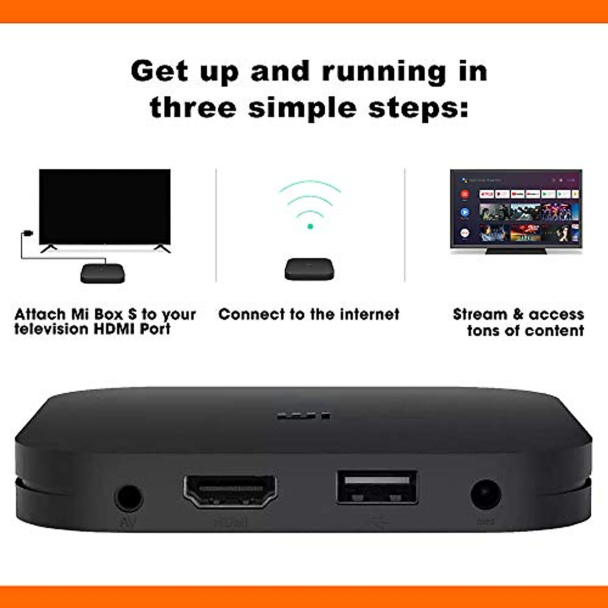 Xiaomi Mi Box S 4K HDR Android TV with DBA Streaming Media Player with Remote Control Google & Voice Assistant