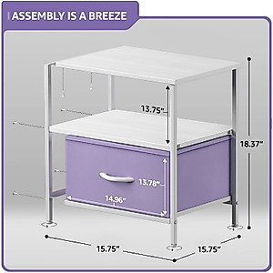 Sorbus Kids Dresser with 8 Drawers and 1 Drawer Nightstand Bundle - Matching Furniture Set - Storage Unit Organizer Chests for Clothing - Bedroom, Kids Rooms, Nursery, & Closet (Purple)