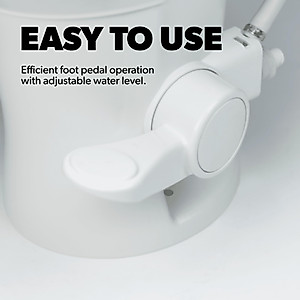 Dometic 300 Series Gravity-Flush RV Toilet | Powerful Triple-Jet Action Flush with Adjustable Water Level | Standard Height Flush with Foot Pedal for RVs, Trailers, and Outdoor Campers