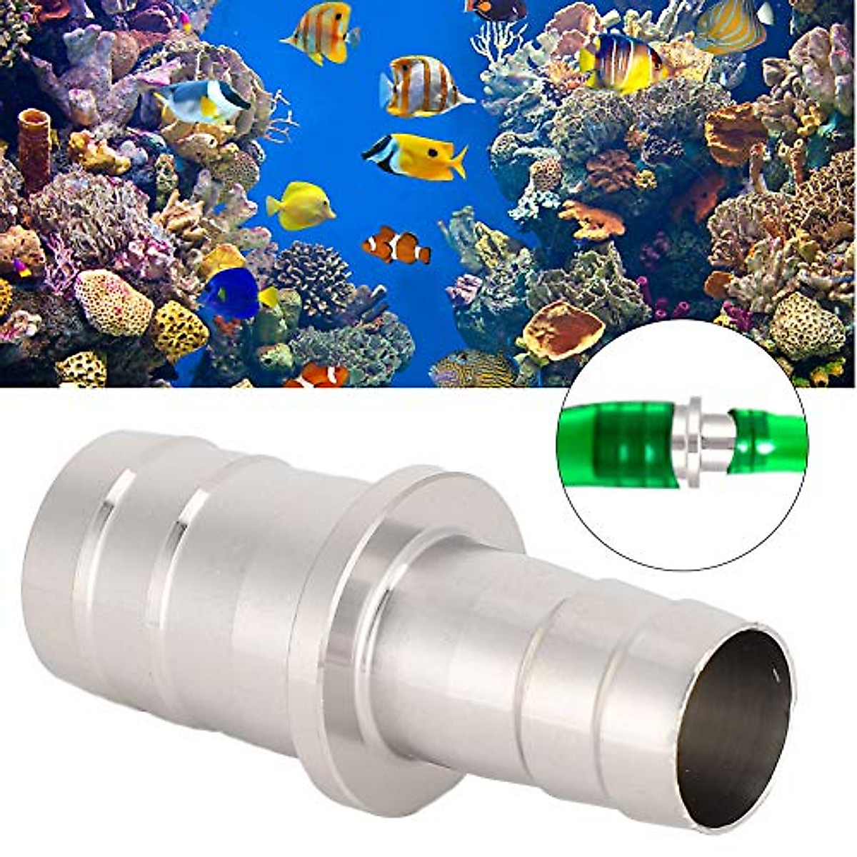 Aquarium Hose Adapter, Stainless Steel Fish Tank Water Pipe Adapter Converter Aquarium Tubing Pipe Connector Hose Joint Fittings(12mm to 16mm)