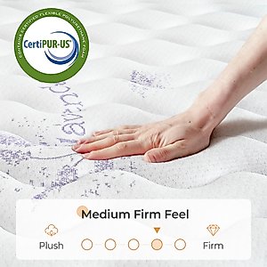 Vesgantti Tight Top Series - 10 Inch Innerspring Hybrid Twin Mattress/Bed in a Box, Medium Firm Plush Feel - Multi-Layer Memory Foam and Pocket Spring - CertiPUR-US Certified