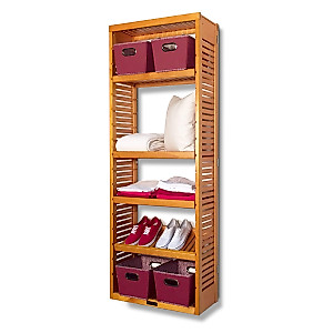 Stand Alone Tower with Adjustable Shelves Finish: Honey Maple