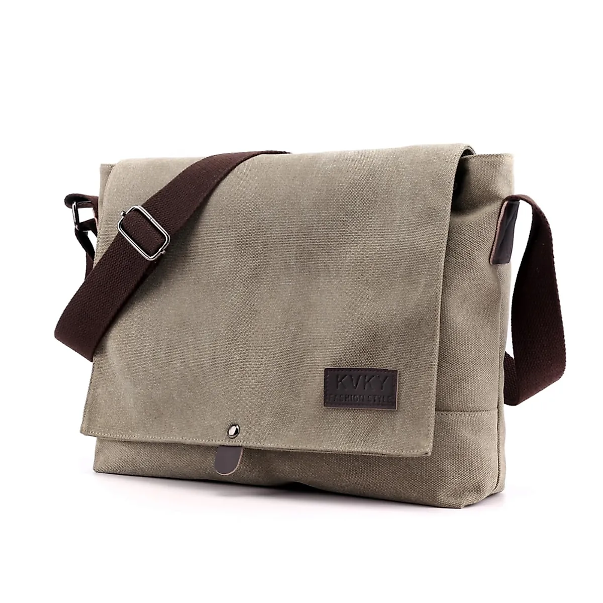 XHUMORG Canvas Messenger Bag Travel Shoulder bag 13.3" Laptop Bags Satchel Crossbody Bag for Men (khaki)