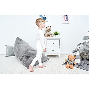 KISBINI Toddler Girls Boys Pajamas Basic Solid Color Cotton Sleepwear Soft Long Sleeve Pjs 2pcs Set White