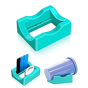 CUPITUP Small Silicone Cup Cradle with Built-in Slot for Crafting Tumblers Use to Apply Vinyl Decals for Tumblers, Tumbler Holder for Crafts, 2 Angle Supports Tumbler Cradle for Epoxy