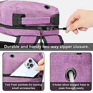 iGuerburn Oxygen Tank Backpack Size D, Portable Oxygen Backpack for D/M15 JD/M22 Cylinder Bag O2 Tank Carrier Holder for Travel (Purple)