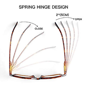 HINDAR PANDA 3 Pairs Reading Glasses Blue Light Blocking,Spring Hinge Readers for Men Amber Tint Anti UV Digital Eyestrain (3 Pack Mix Color, 1.5)