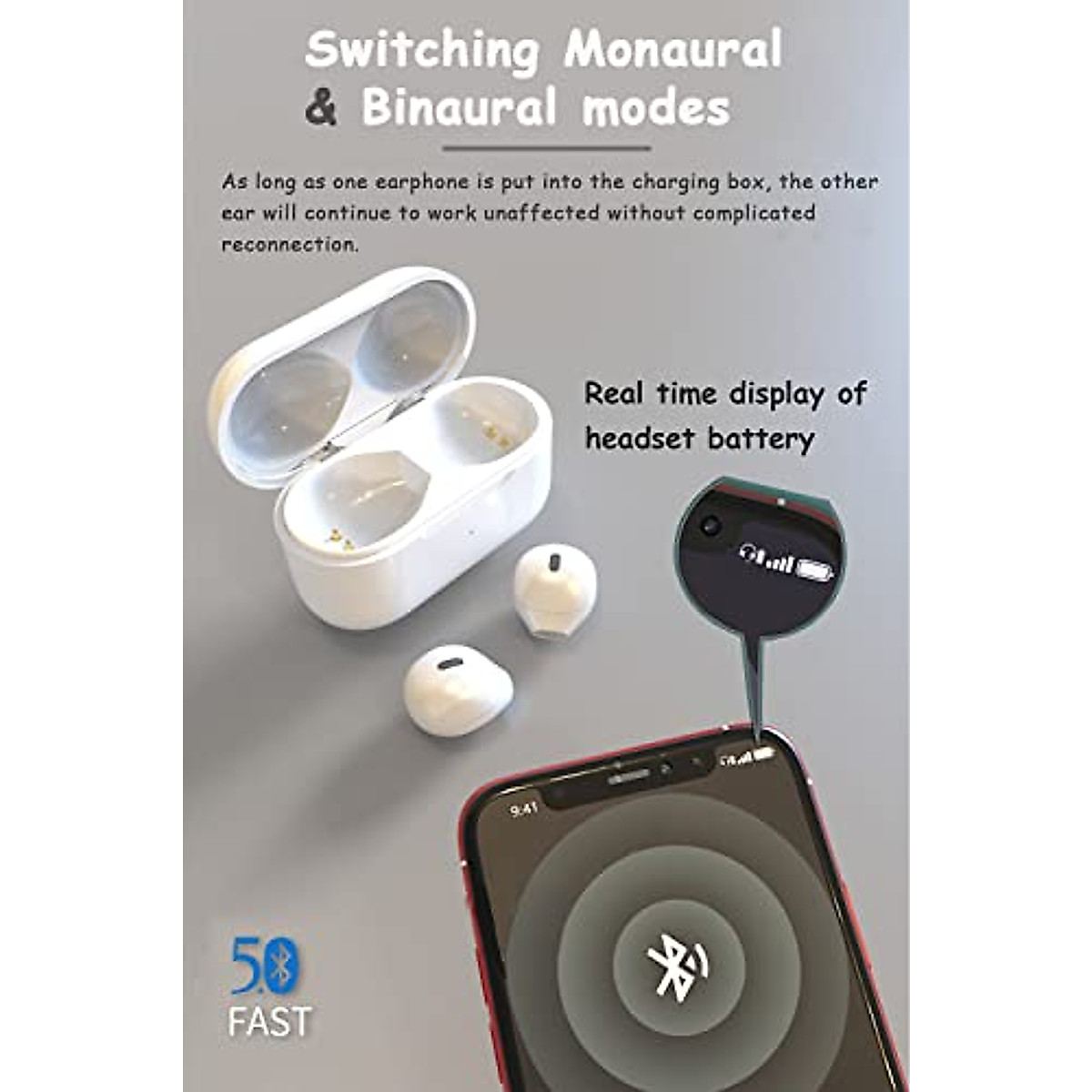 SZHTFX Invisible Earbuds Small Mini Hidden Earbuds for Work, Sleep, Music (Nude)