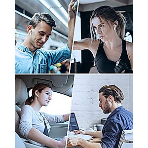 FALWEDI Bluetooth 5.0 True Wireless Earbuds with Charging Case for iPhone Android, 30H Cyclic Playtime Waterproof Stereo Headphones with mic, in-Ear Earphones Headset for Sport-White