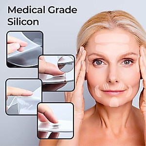 Pespire Silicone Face Patches - Reusable Facial Wrinkle Remover Pads: Deep Wrinkle Plumping Patch Masks for Face, Eyes & Mouth Skincare - Overnight Sleeping Mask for Eye Lines & Smile Wrinkles