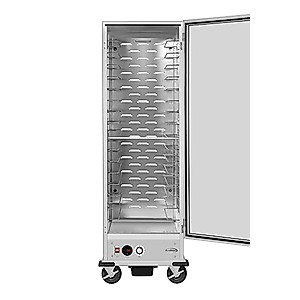KoolMore 33 in. Commercial Non-Insulated Heated Holding Cabinet with Wire Racks and Glass Door in Silver, UL and NSF Listed (KM-CH36-WNGL)
