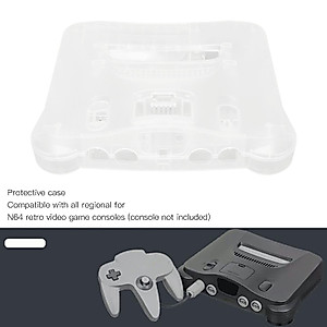 Replacement Translucent Clear Housing Case Multipurpose Retro Video Game Console Shell for N64 Retro Video Game Console