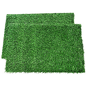 LOOBANI Dog Grass Pee Pads, Arificial Grass Patch for Potty Tray, Fake Grass Tuf for Dogs to Pee On, Indoor Pee Grass for Dog Potty, Dog Grass Outdoor Use- Set of 2(18" x 23")