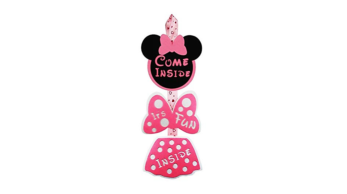 Minnie Mouse Door Sign for Girl's Birthday Party Decorations