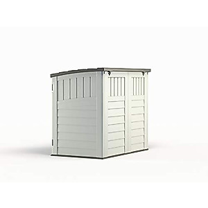 Suncast Horizontal Outdoor Storage Shed for Backyards and Patios 34 Cubic Feet Capacity for Garbage Cans, Tools and Garden Accessories, No Size, Vanilla