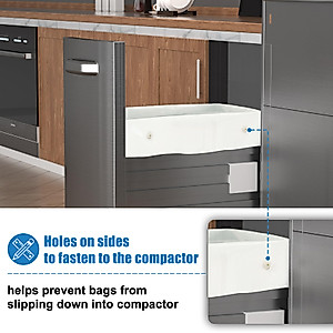 Miumoon 60-pack W10165294RB Trash Compactor Bags, 15-Inches, 2.6 mils Thickness, Fits 15-inch Rectangular Drawer Compactors, Compatible with whirlpool, kenmore, kitchenaid, Eco-Friendly - White