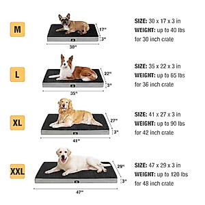 Veehoo Orthopedic Dog Bed for Medium Dogs - Medium Dog Bed with Washable Cover and Portable Handle, Dog Crate Bed Ped Bed Suitable for Dogs Up to 40lbs, Black
