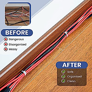 12" White Zip Cable Ties (100 Pack), 40lbs Tensile Strength - Heavy Duty, Self-Locking Premium Nylon Cable Wire Ties for Indoor and Outdoor by Bolt Dropper (White)